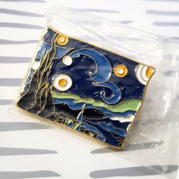 Jewelry | Vincent Van Gogh Starry Night Pin Badge Brooch | Poshmark